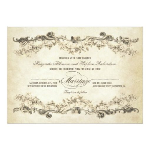 Vintage Old Oak Tree Wedding Invitation Card