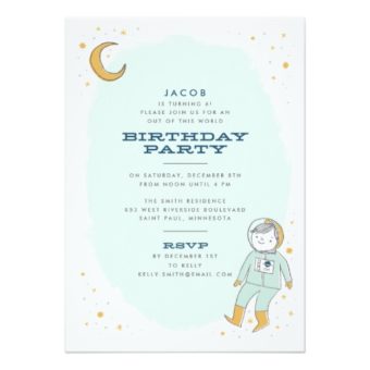 Sale 50% off on Whimsical Outer Space Birthday Party Invitation - LadyPrints
