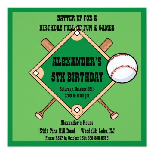 Sale 50% off on Baseball Birthday Invitation Square Invitation Card ...