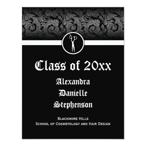 Sale 50% off on Black And White Cosmetology School Graduation Paper ...