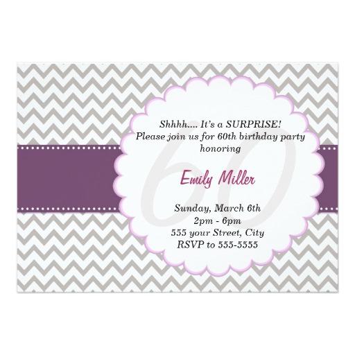 Sale 50% off on Chevron Purple Birthday Flat Card Invitation Card ...