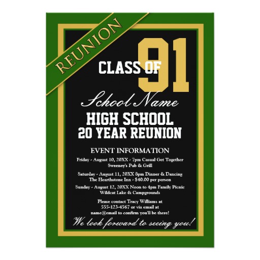 Sale 50% off on Classy Formal High School Reunion Invitation Card ...