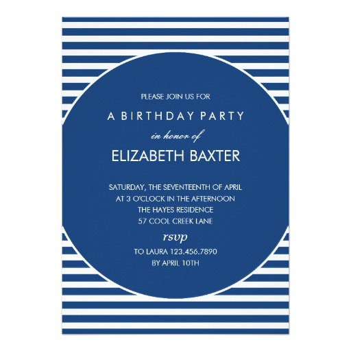 Sale 50% Off | Fabulous Stripes General Party Invitation (Blue ...