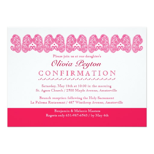 Sale 50% off on Paisley Border Confirmation Invitation Card - LadyPrints