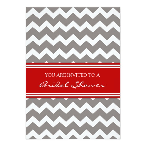 Sale 50% off on Red Gray Chevron Bridal Shower Invitation Cards ...
