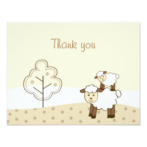 Sale 50% off on Sweet Little Lamb Thank You Note Cards Invitation Card ...