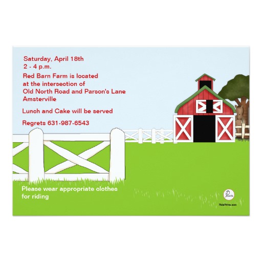 Sale 50% off on The Red Barn Birthday Party Invitation Card - LadyPrints