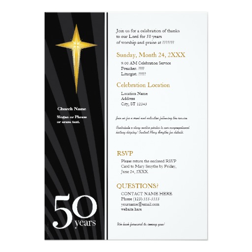 Sale 50% off on Customizable 50 Year Church Anniversary Card - LadyPrints