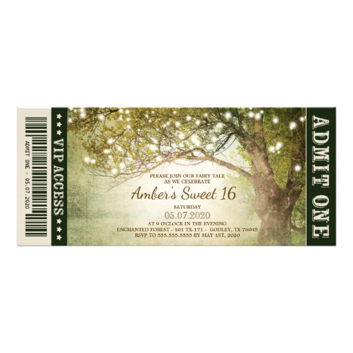 Sale 50% off on Enchanted Forest String Lights Sweet 16 Ticket Card ...