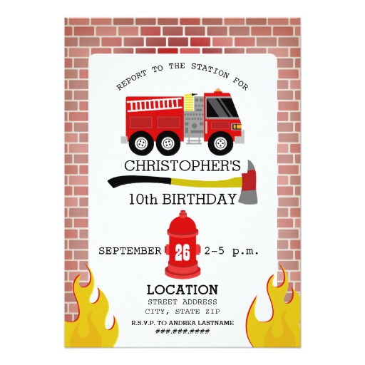 Sale 50% off on Firefighter Birthday Party Invitation - LadyPrints