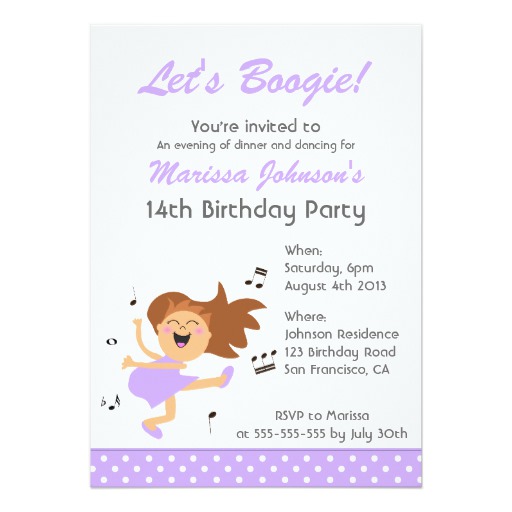 Sale 50% off on Purple Girls Dancing birthday party invitations ...