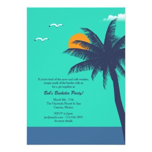 Sale 50% off on Tropical Climate Bachelor/Bachelorette Party Inv Card ...