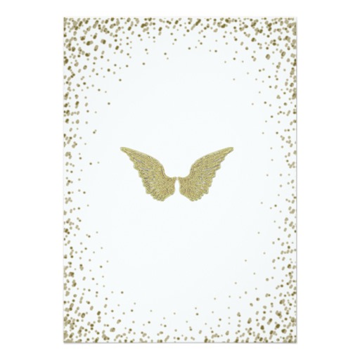 Sale 50% off on Baptism | Angel Wings & Gold Confetti Card - LadyPrints