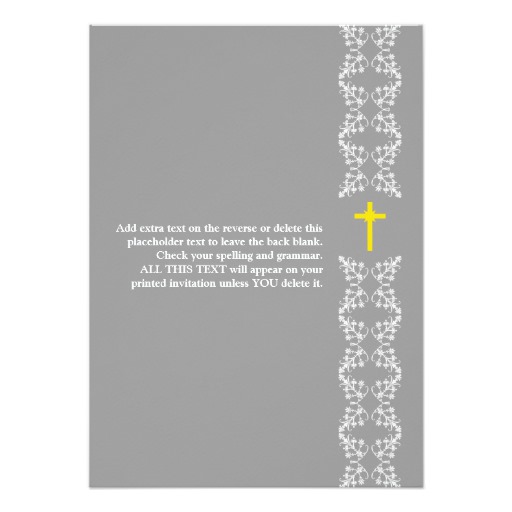 Sale 50% off on Baroque Gray Strip First Holy Communion Card - LadyPrints