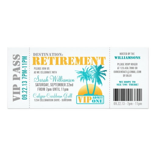 Sale 50% off on Boarding Pass Retirement Party Card - LadyPrints