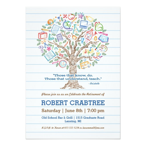Sale 50% off on Colorful Tree of Knowledge Teacher Retirement Card ...