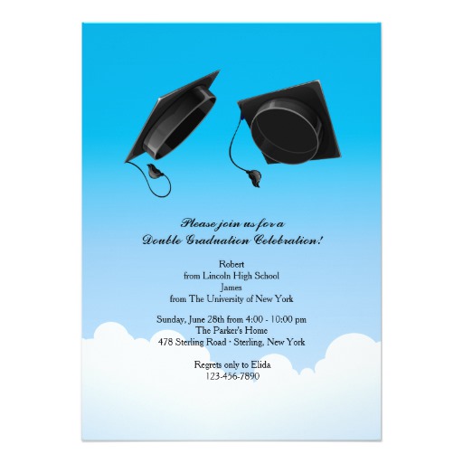 Sale 50% off on Double Graduation Hat Toss Vertical Black Card - LadyPrints