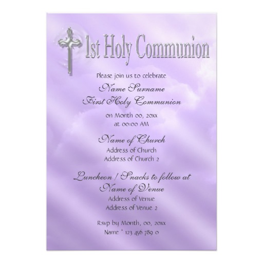 Sale 50% off on First holy communion purple religious card - LadyPrints
