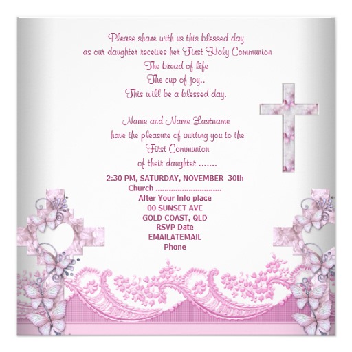 Sale 50% off on Girl First Holy Communion Lace Pink Card - LadyPrints