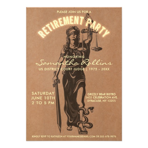 Sale 50% off on Judge Retirement Party Invitation | Lady Justice ...