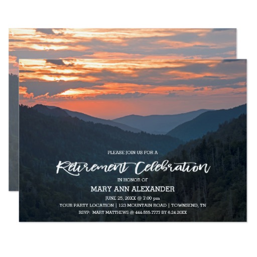 Sale 50% Off | Mountain Sunset Retirement Party Invitation - LadyPrints