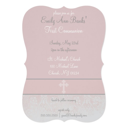Sale 50% Off | Pink Lace First Holy Communion Design Card - LadyPrints