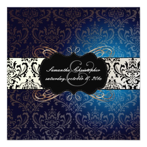 Sale 50% off on PixDezines Rossi Damask, midnight blue Card - LadyPrints