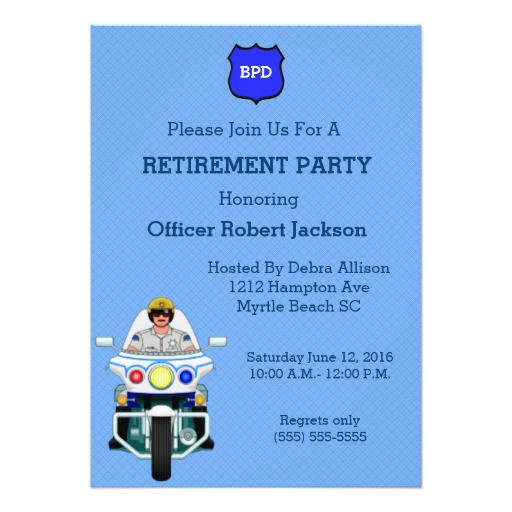 Sale 50% off on Police Officer Retirement Invitation - LadyPrints