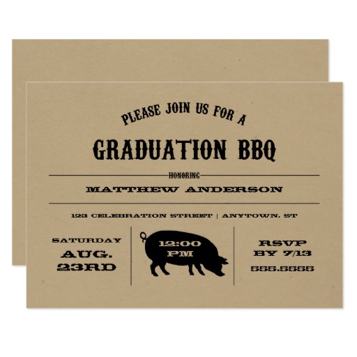 Sale 50% off on Vintage Graduation BBQ Invitation - LadyPrints